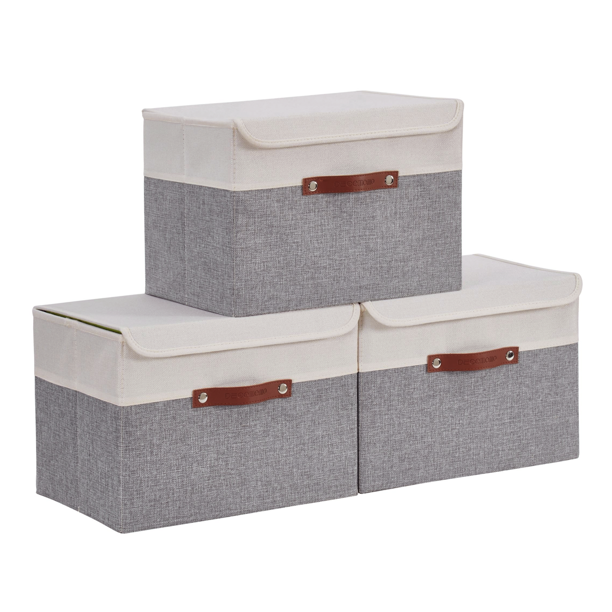 Stackable Fabric Storage Box with Lid | DECOMOMO