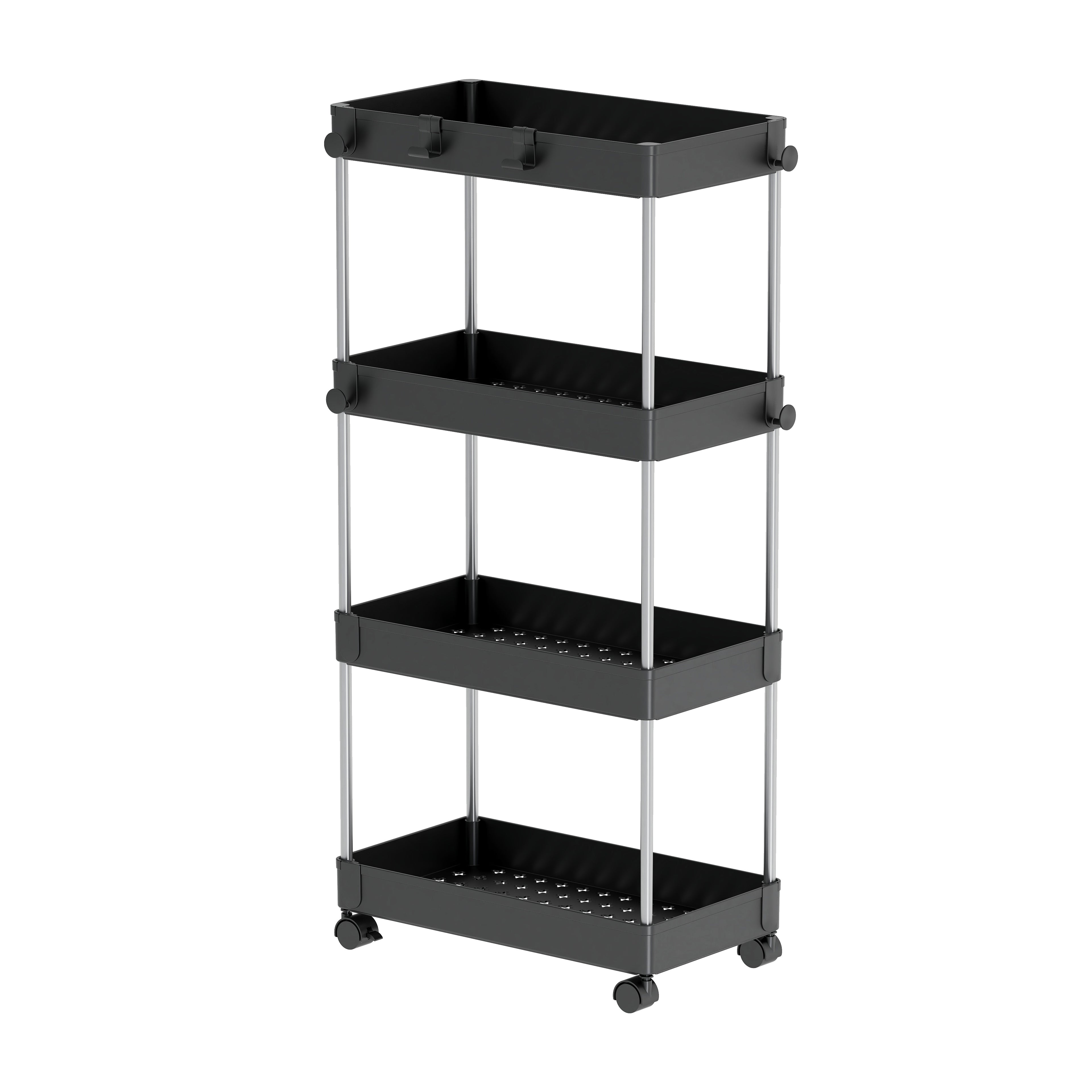 4-Tier Rolling Cart 360 Wheels | DECOMOMO