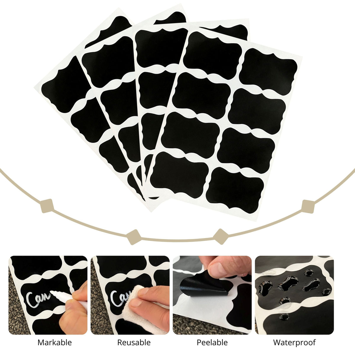 Reuseable Labels for Baskets and Containers - 20 Clip-on & 32 Sticker ...