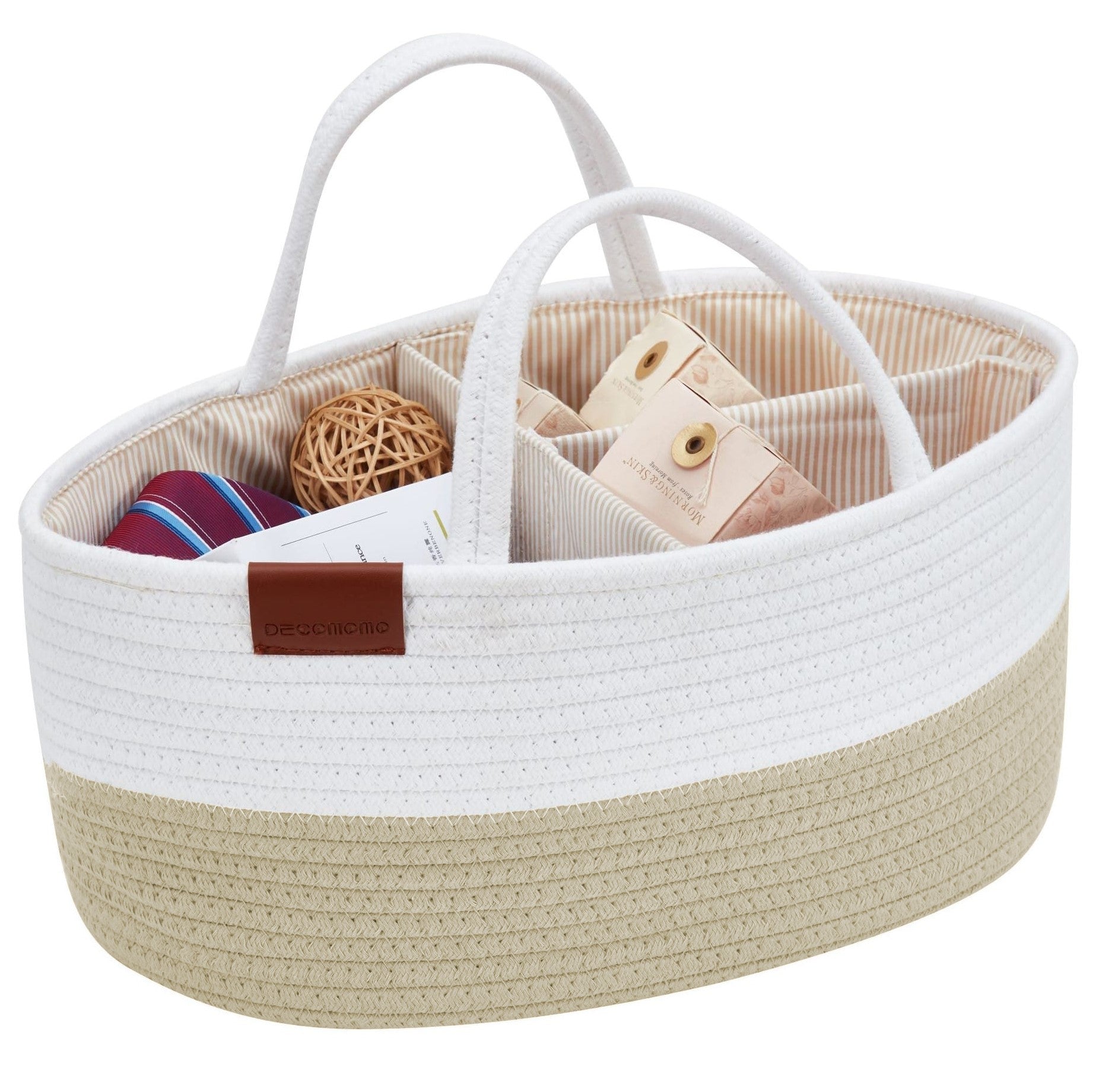 Nursery Storage Basket T&T Homewares Cotton Rope Diaper Caddy - Fox ...