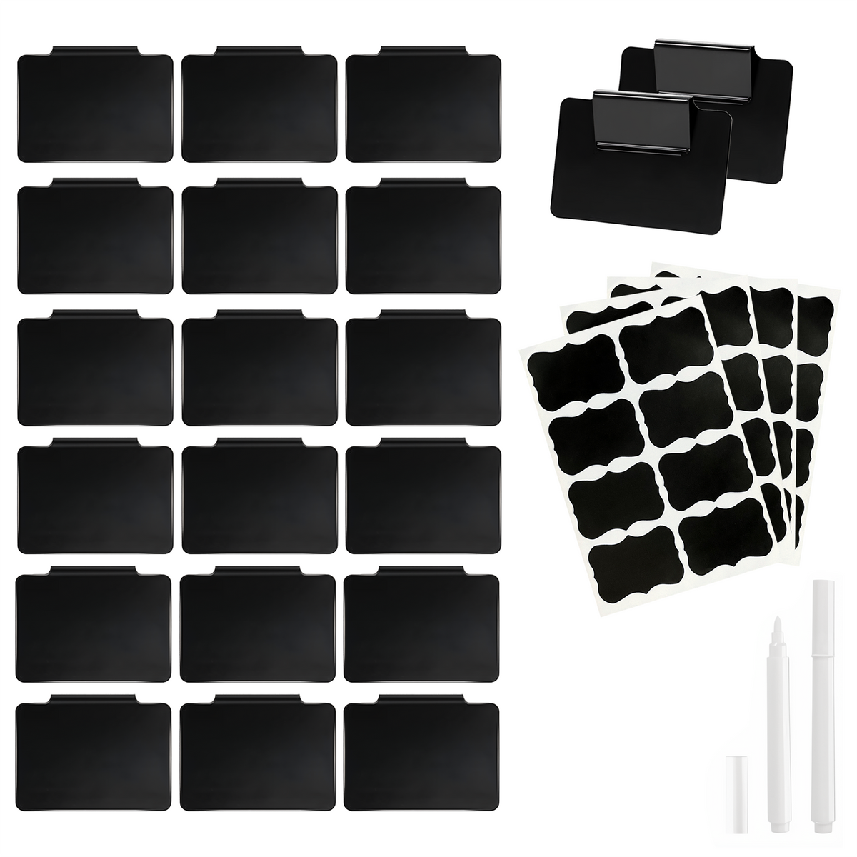 Reuseable Labels for Baskets and Containers - 20 Clip-on & 32 Sticker ...